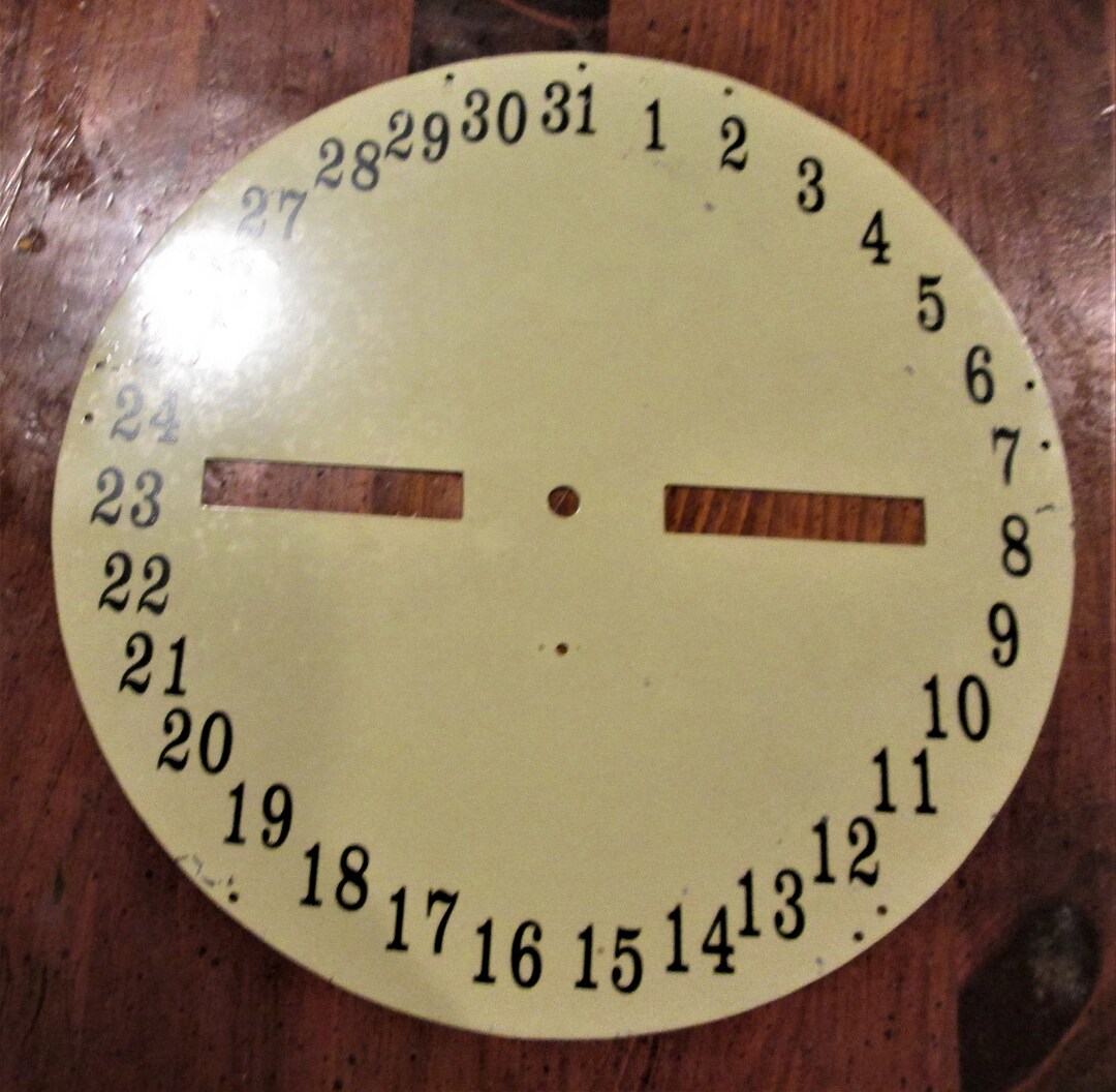 Large Vintage Painted Steel Calendar Clock Dial Stk# 170 - Etsy