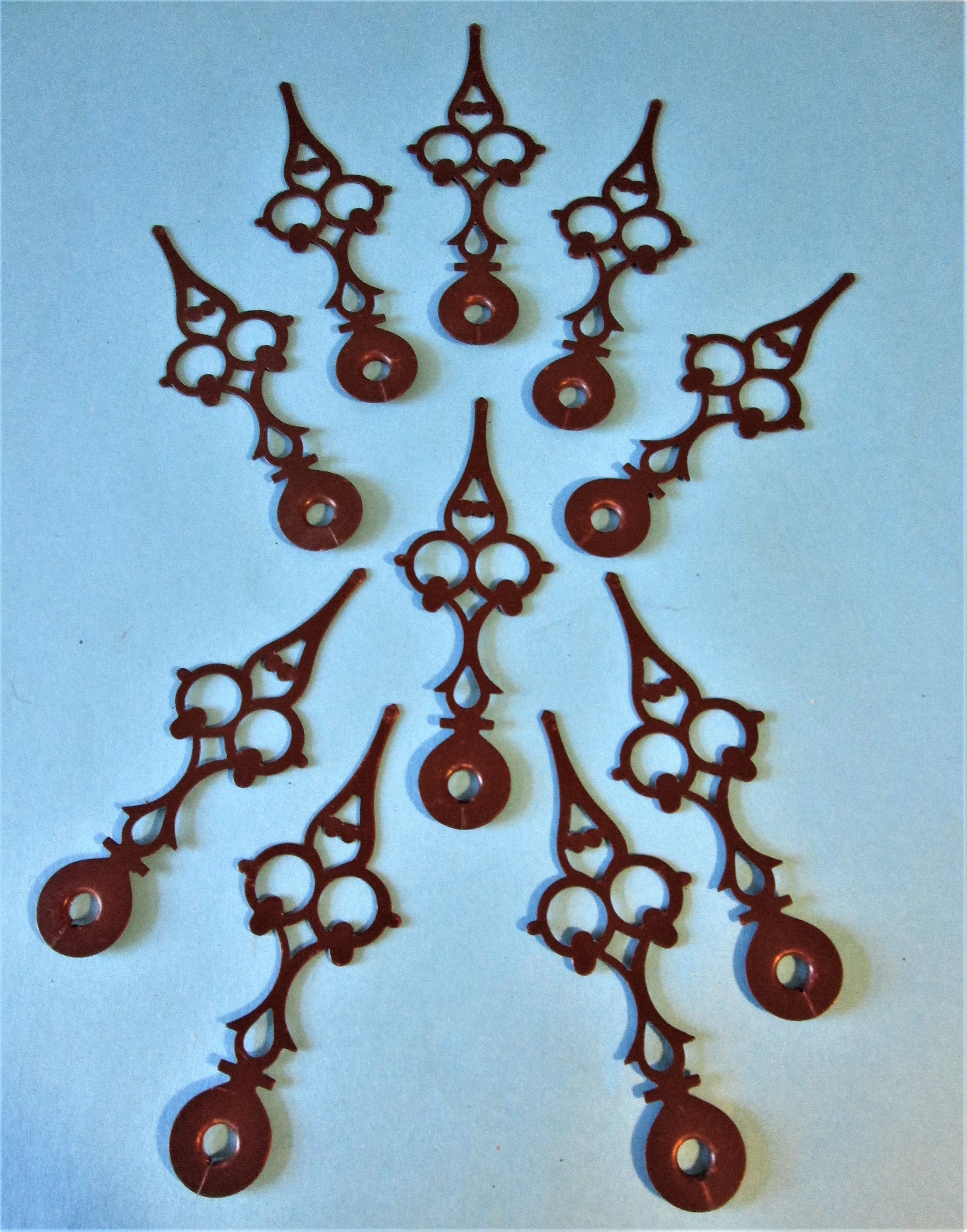 10 Vintage Dark Brown Painted Copper Serpentine Clock Hour Hands for ...