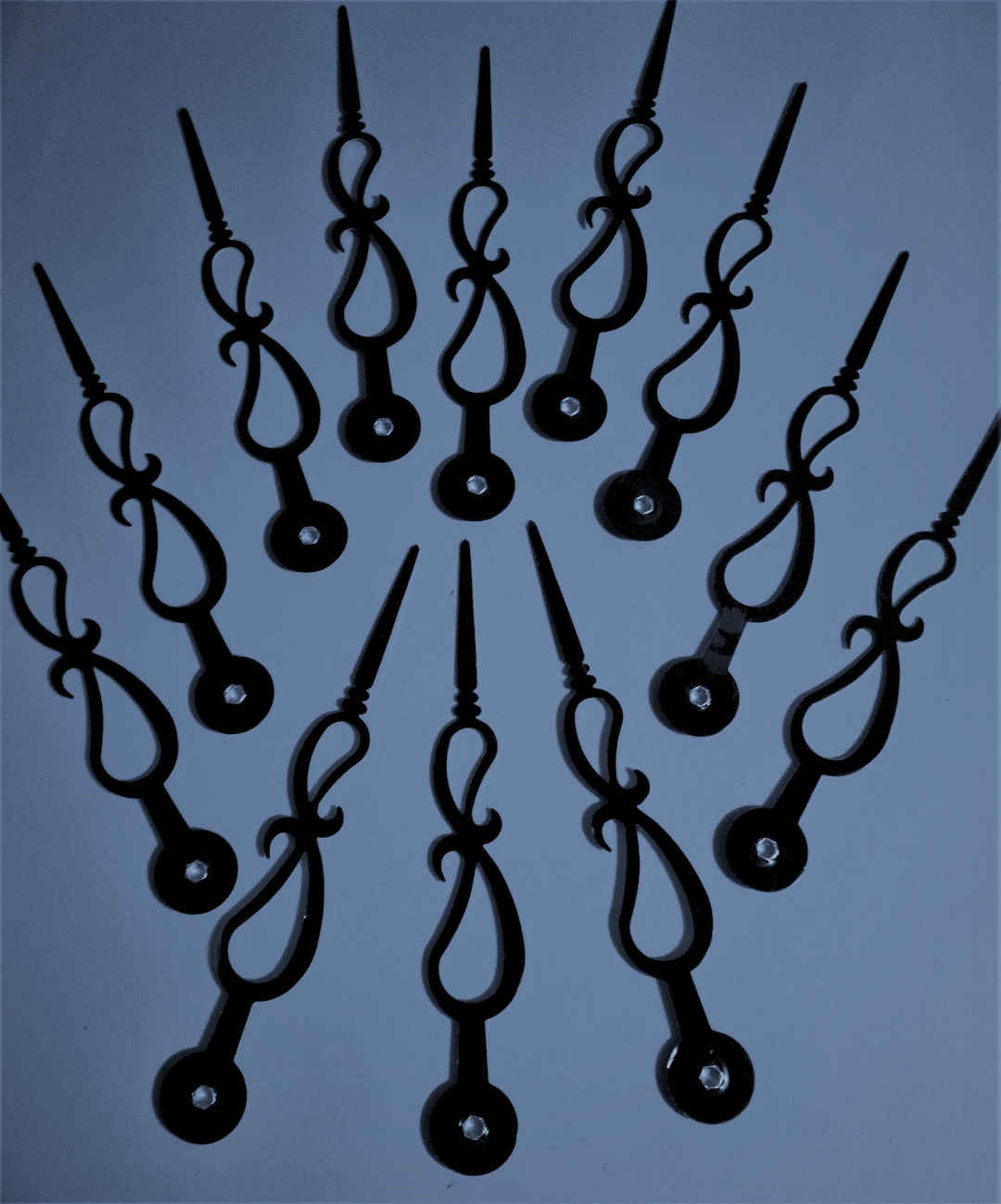 12 New Black Aluminum Fancy Design Clock Minute Hands for Your Projects ...