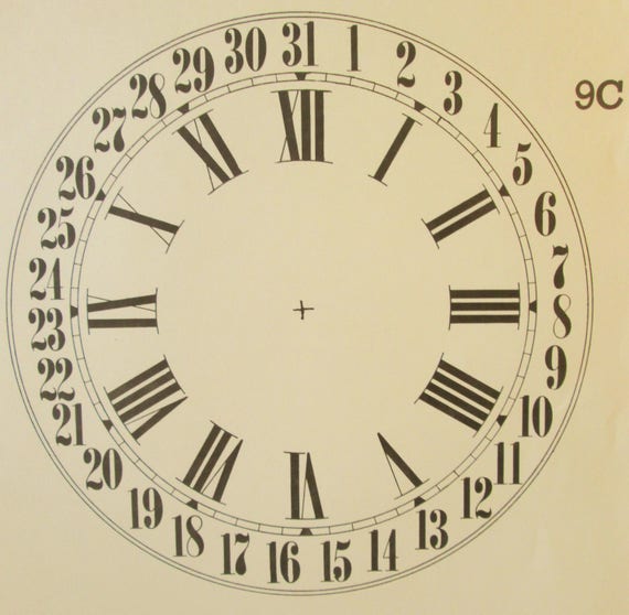 9 Inch Heavy Paper Reproduction Calendar Clock Dial for your