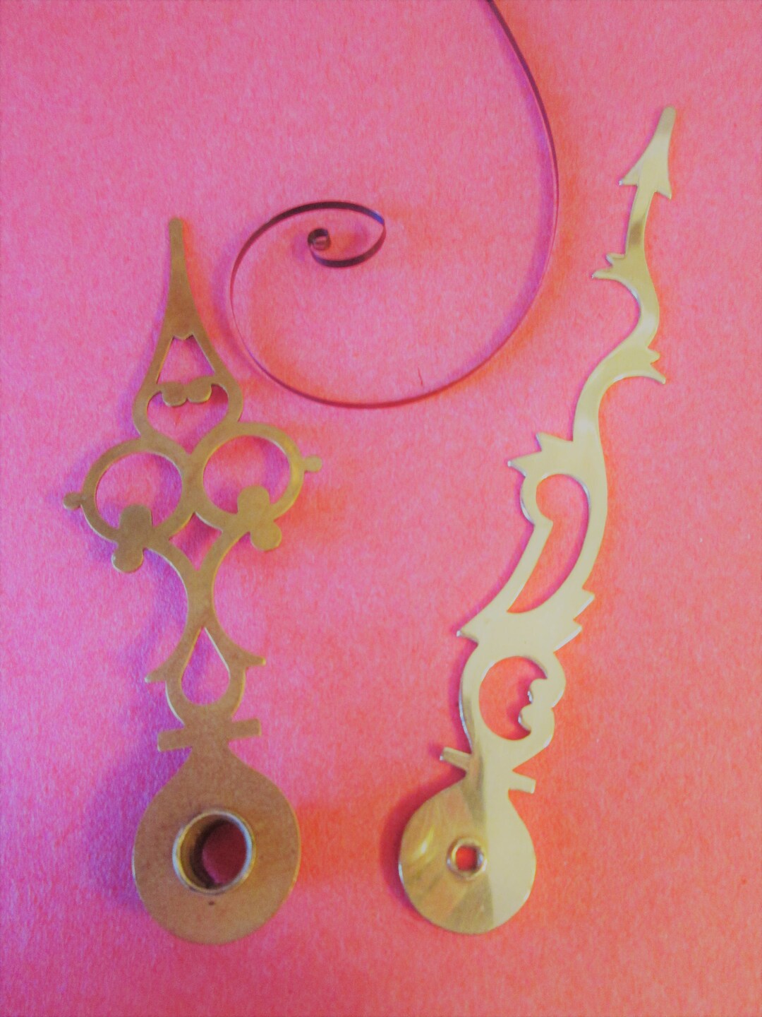 1 Pair of Vintage Shiny Solid Brass Serpentine Design Clock Hands for ...