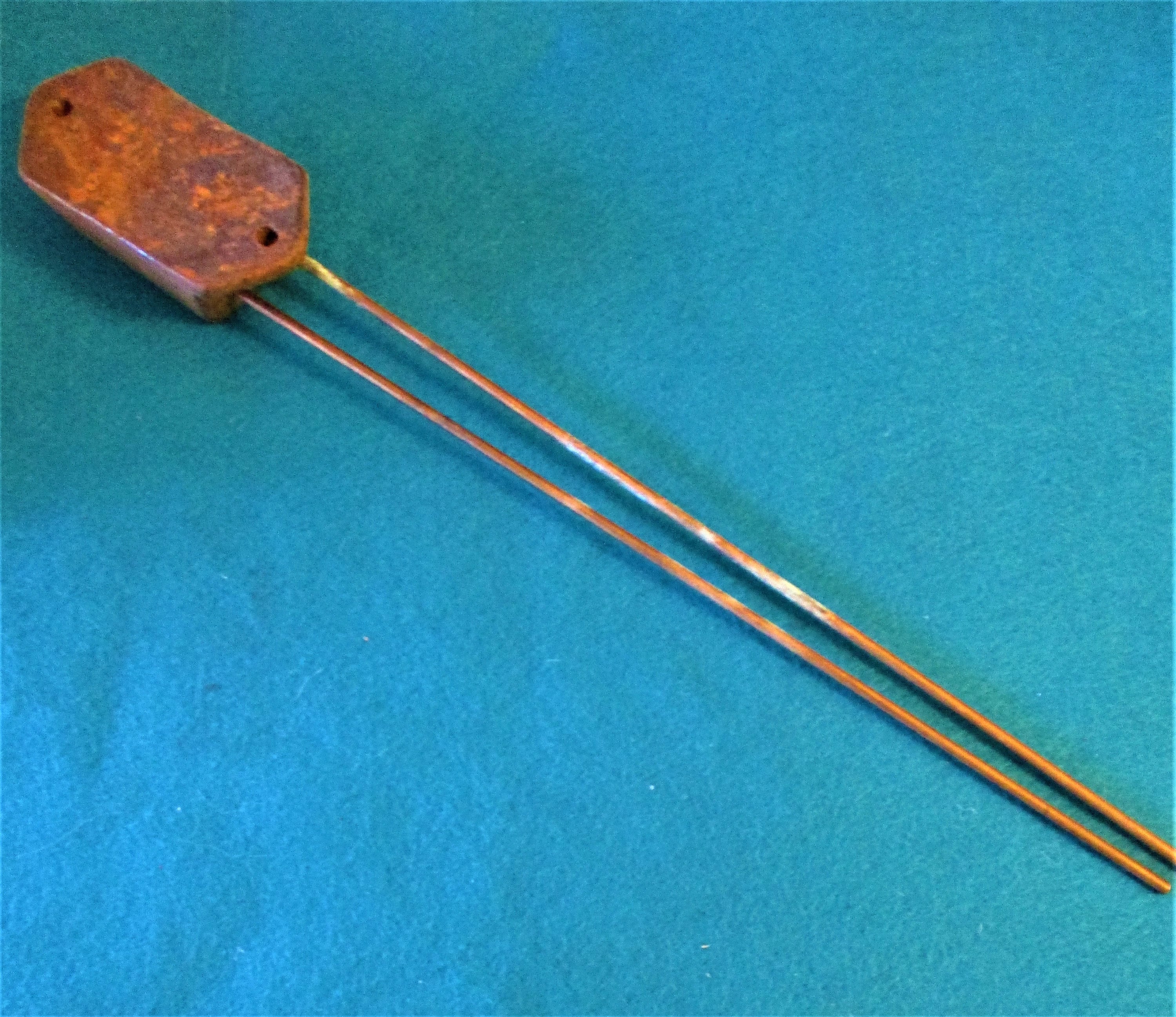 2 Rod Antique Clock Chime Assembly - Cast Metal and Brass - 12 1/2 Long