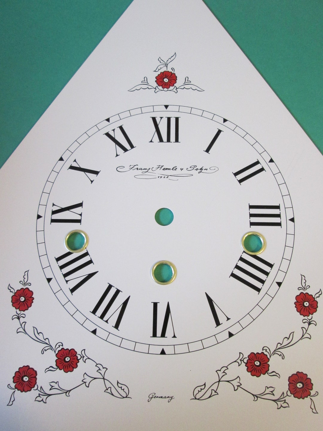 12" X 8 1/2" New Reproduction German Made Hermle Steeple Clock Dial for ...