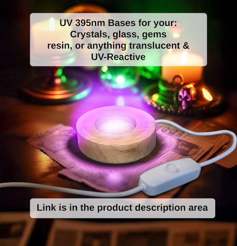 Crystal Display LED Light Base – USB Wooden Stand for Gemstones, Resin ...