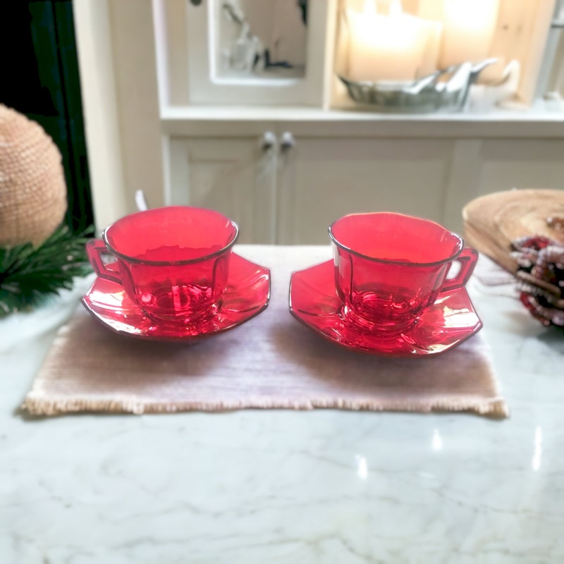 Red Tea Cups - Etsy