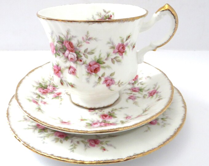 Paragon Victoriana Rose Tea Trio, English Bone China, Pink Floral Tea ...
