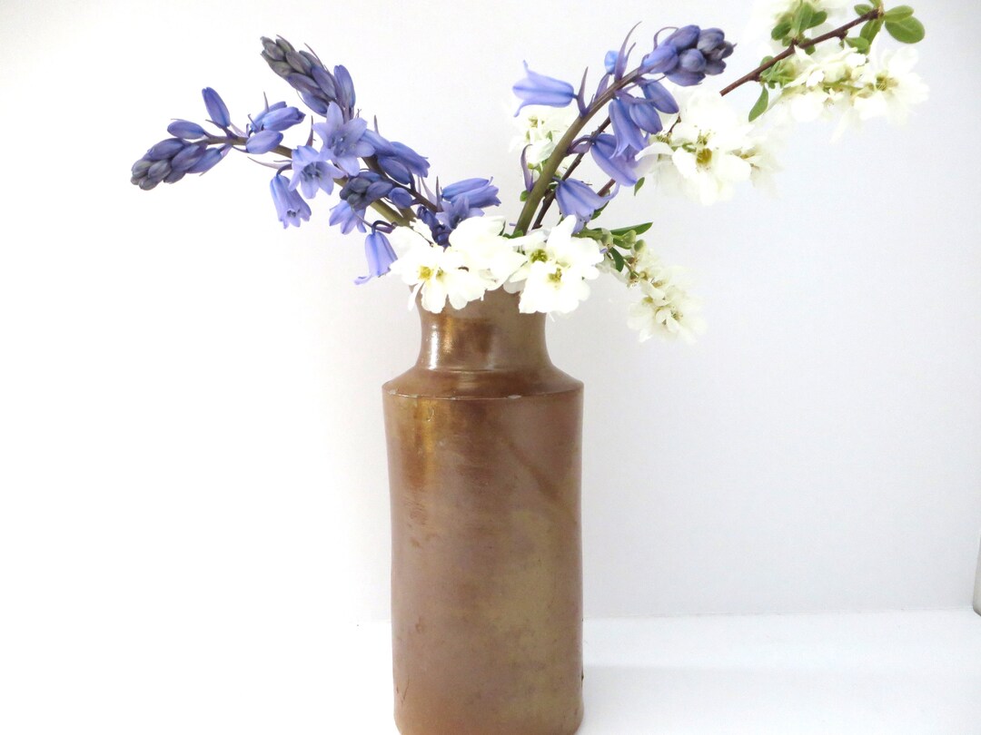 Antique Victorian Brown Stoneware Ink Bottle, Ink Bottle, Stoneware ...