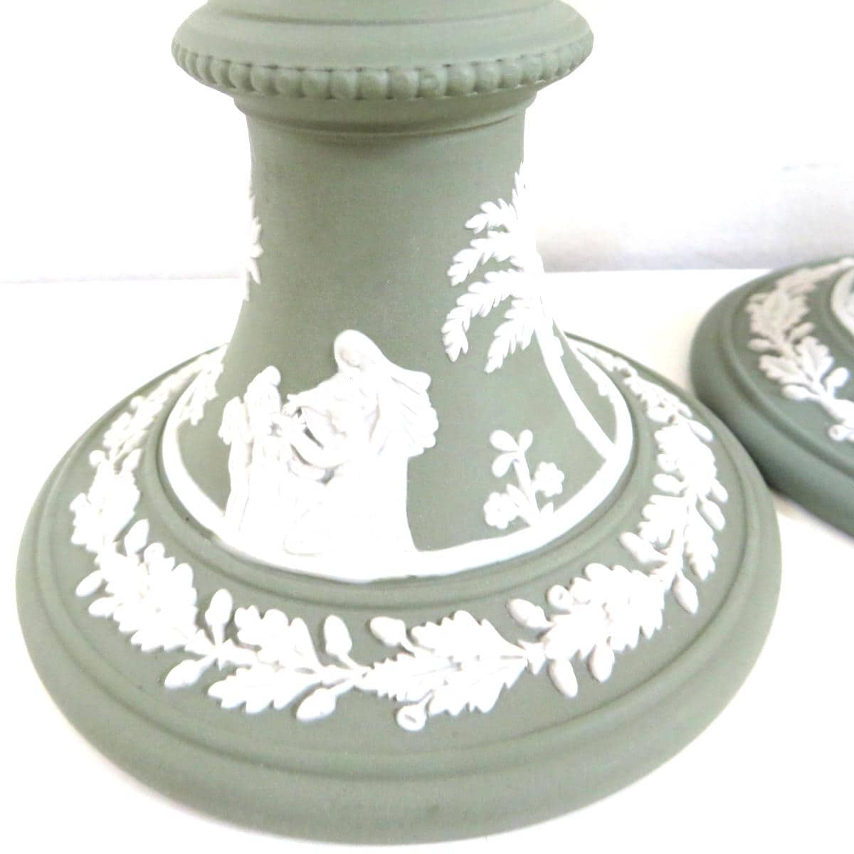 Wedgwood Green Jasperware Set of Decorative Candlesticks - Etsy