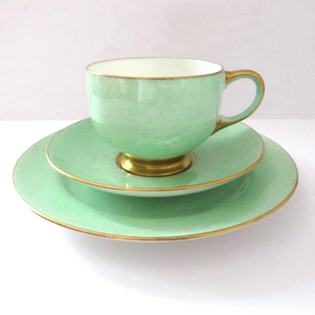 Royal Paragon Art Deco 1930's Green Tea Trio, Green Art Deco, Gift for ...