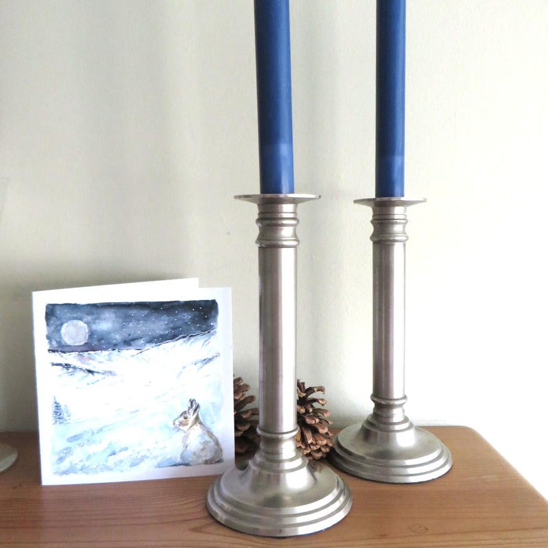 Pewter Candlesticks - Etsy UK