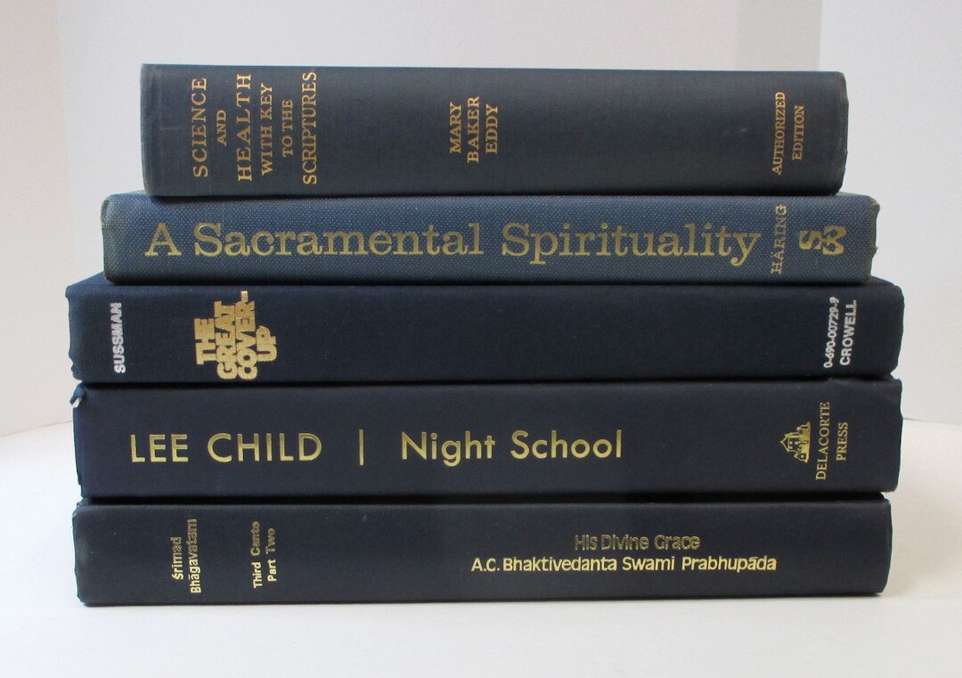 Pretty Dark, Navy Blue Books. Decorator's Set of Used And/or Vintage ...