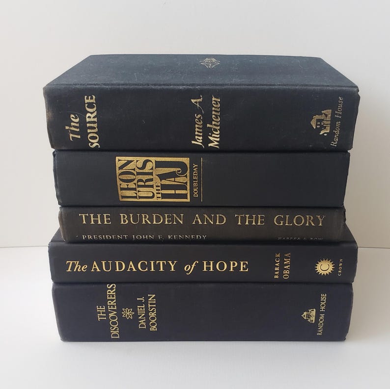 Black and Gold Vintage Book Collection: Neutral Decor Set - Etsy