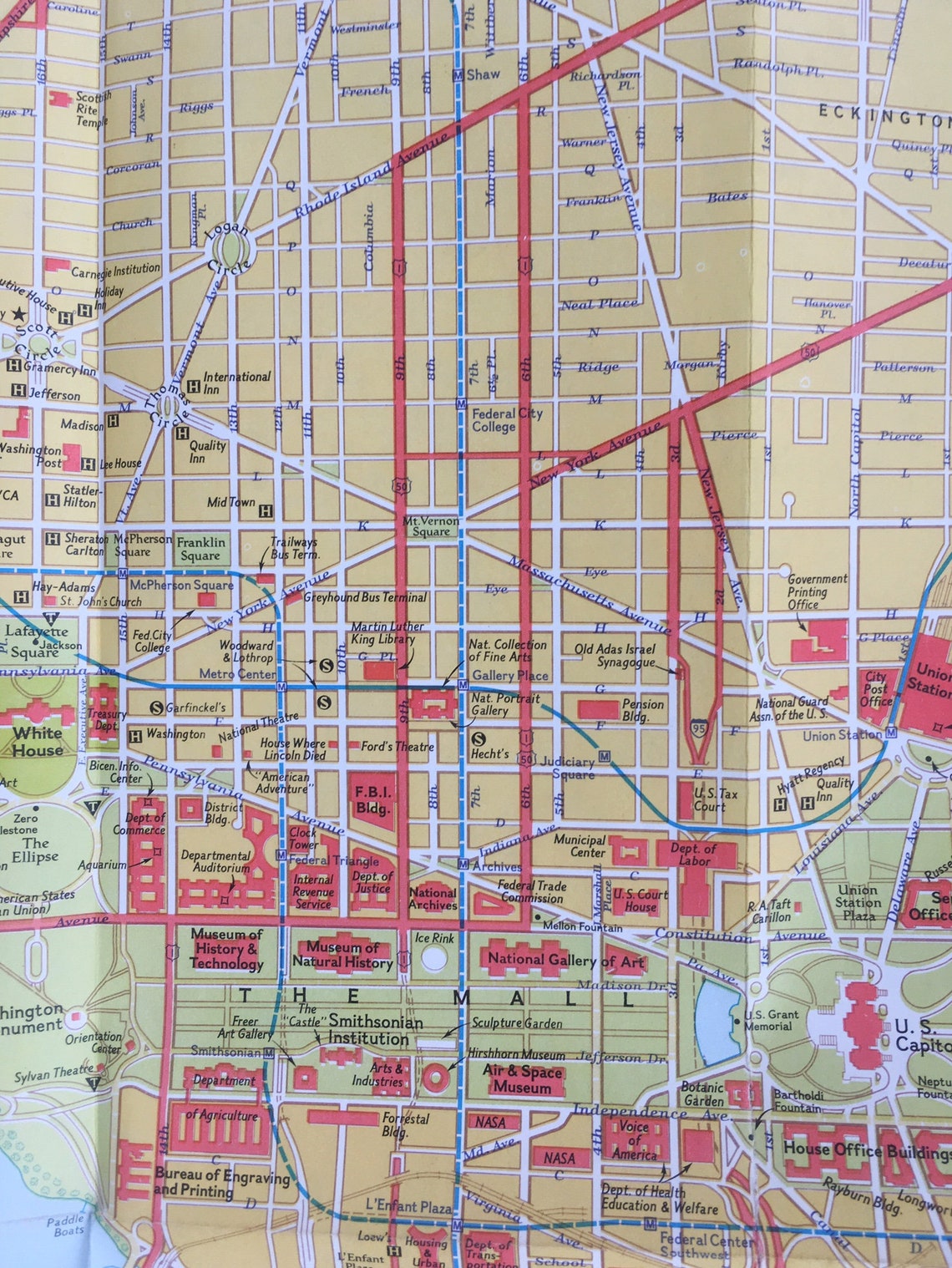 Beautiful Antique Map of DC 1976 Doublesided Map of - Etsy