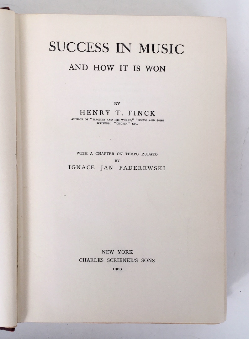 Success in Music and How It is Won by Henry T. Finck. Book of | Etsy