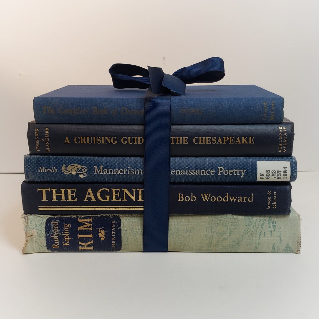 Pretty Blue Books. Decorator's Set of Vintage and Antique Hardcover ...