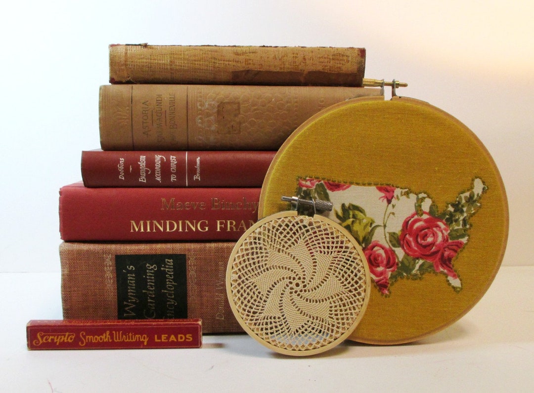 Set of Orange Books. Rust Colored Instant Library in Coordinated ...