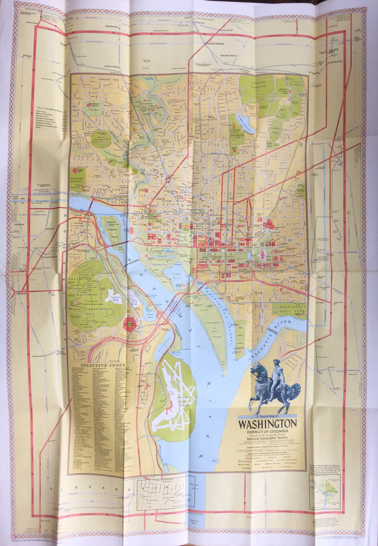 Beautiful Antique Map of DC 1976 Doublesided Map of - Etsy