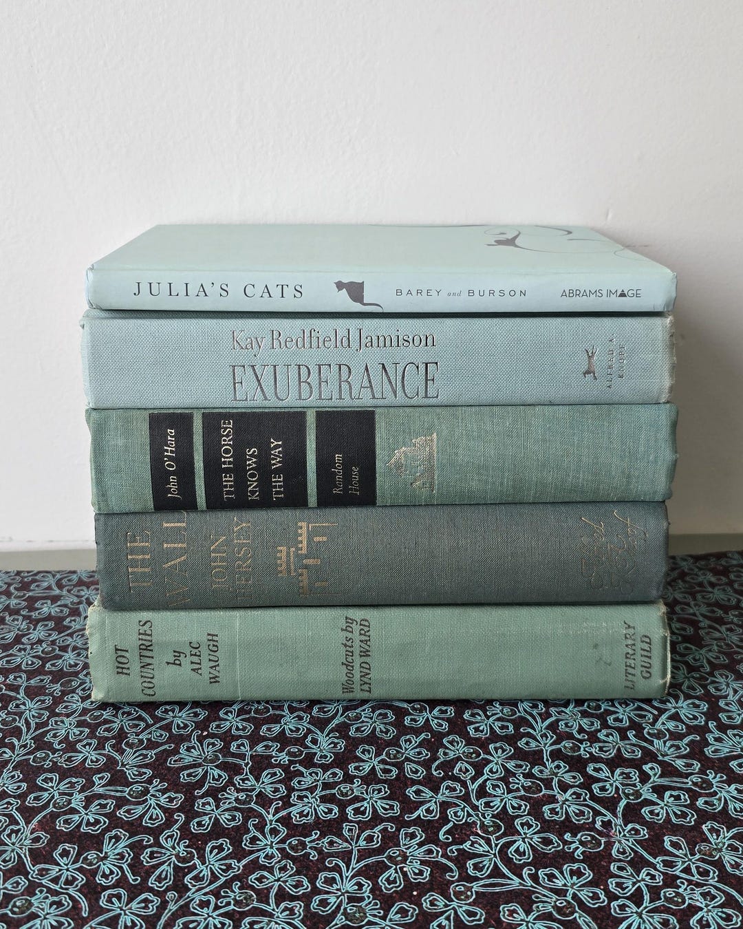 Pretty Pale Blue Green Set of Old Books. Vintage and Antique Books for ...