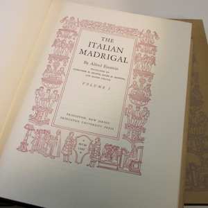 The Italian Madrigal by Alfred Einstein. Three Volume Set. Published by Princeton University ...