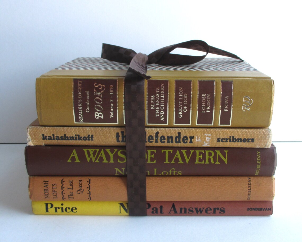 Brown Orange and Mustard Yellow Instant Library. Curated - Etsy
