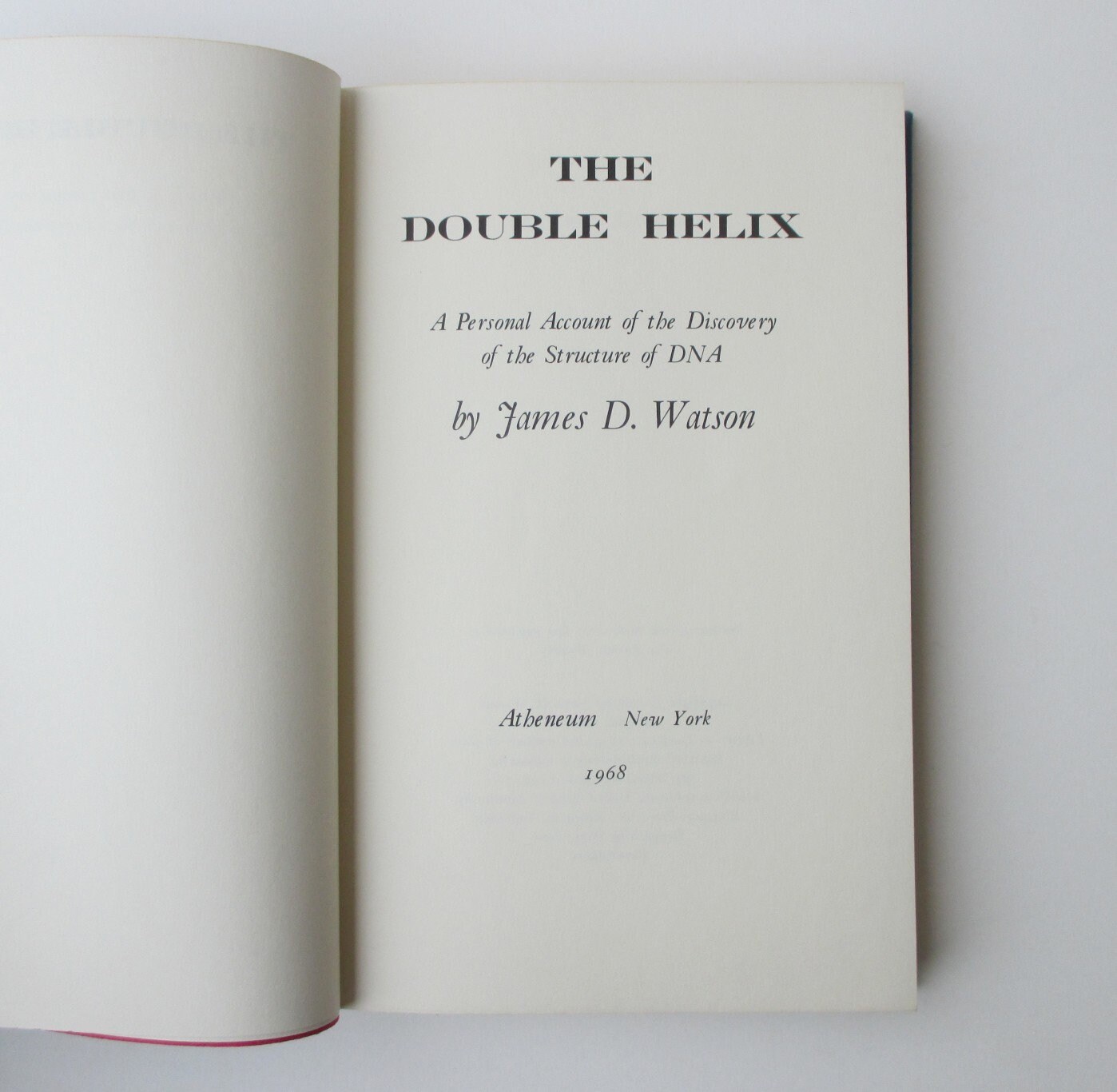 The Double Helix Book: James D. Watson, First Edition Review Copy - Etsy