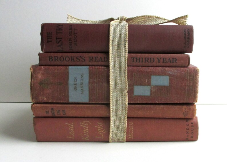 Burgundy Maroon Instant Library. Collection of Vintage Books | Etsy