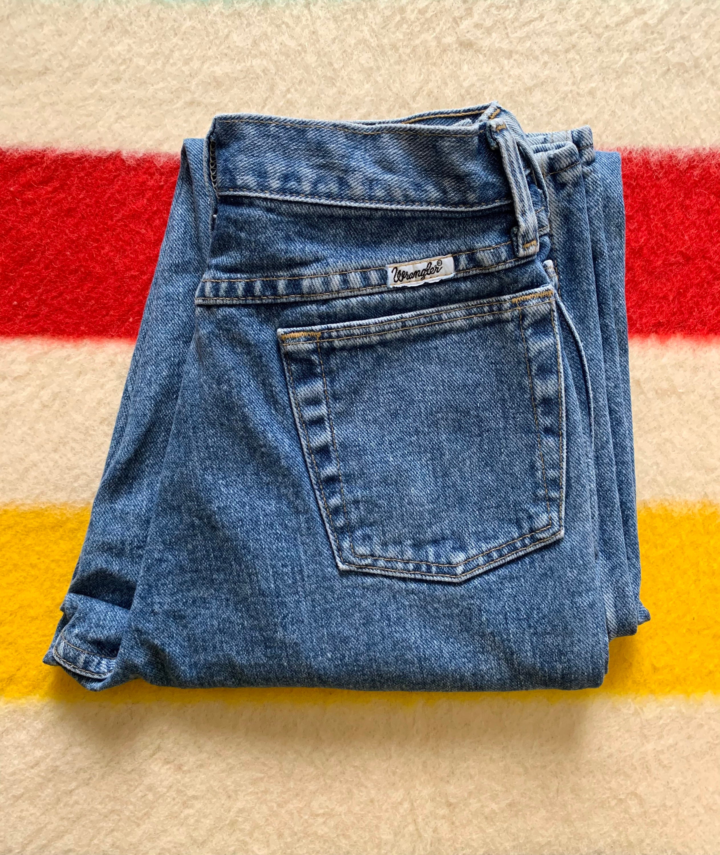 Vintage Button up Wrangler Jeans tagged 1/2 x 34 | Etsy