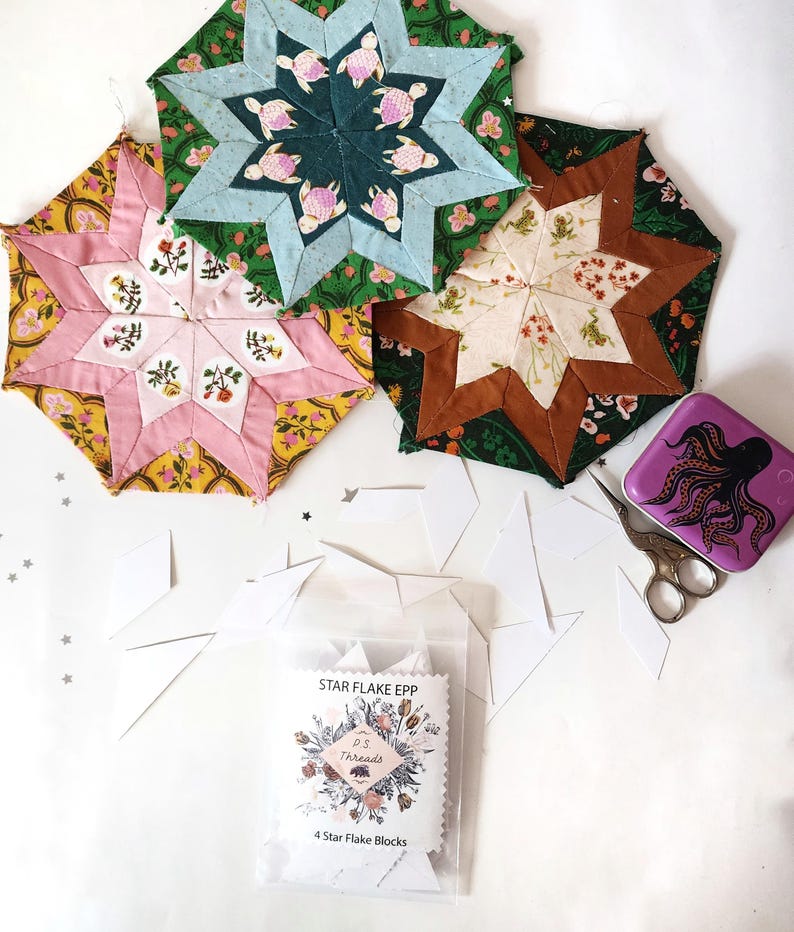 Star Flake Quilt Paper Pieces - Etsy