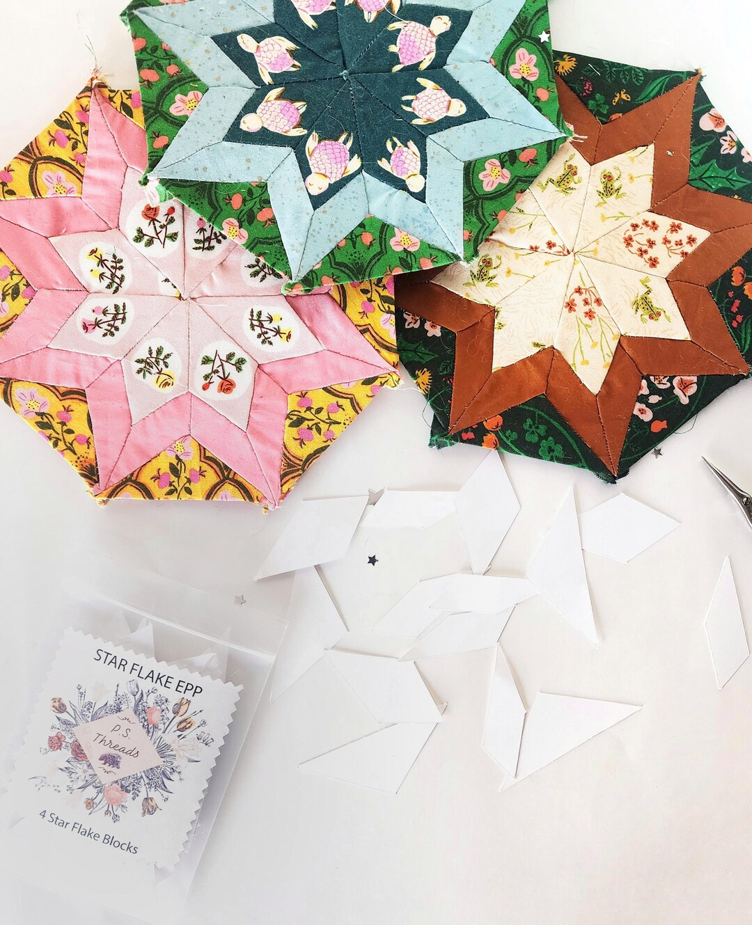 Star Flake Quilt Paper Pieces - Etsy