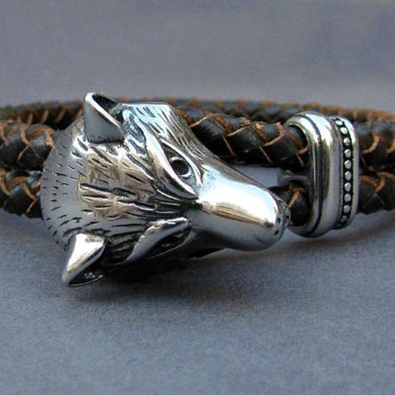 Wolf Head Cuff Bracelet - Etsy UK