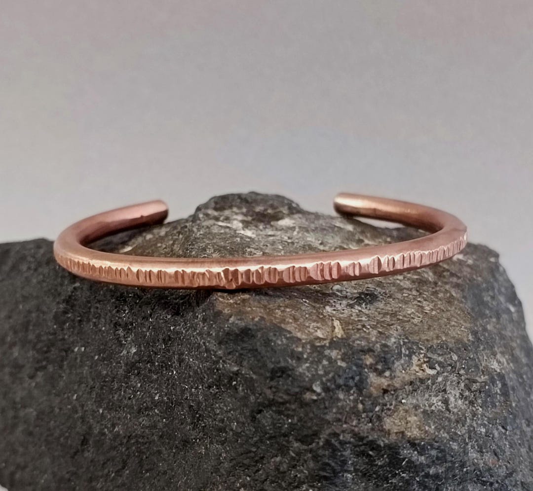 Hammered Copper Cuff Bracelet: Unisex Gift, Customizable, 5mm Width - Etsy