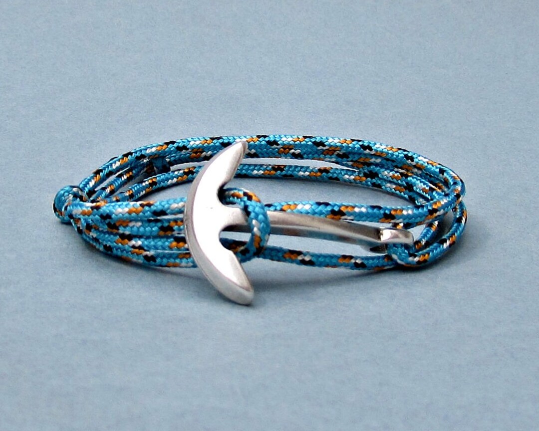 Mens Nautical Anchor Paracord Bracelet: Adjustable Fish Hook Wrap - Etsy