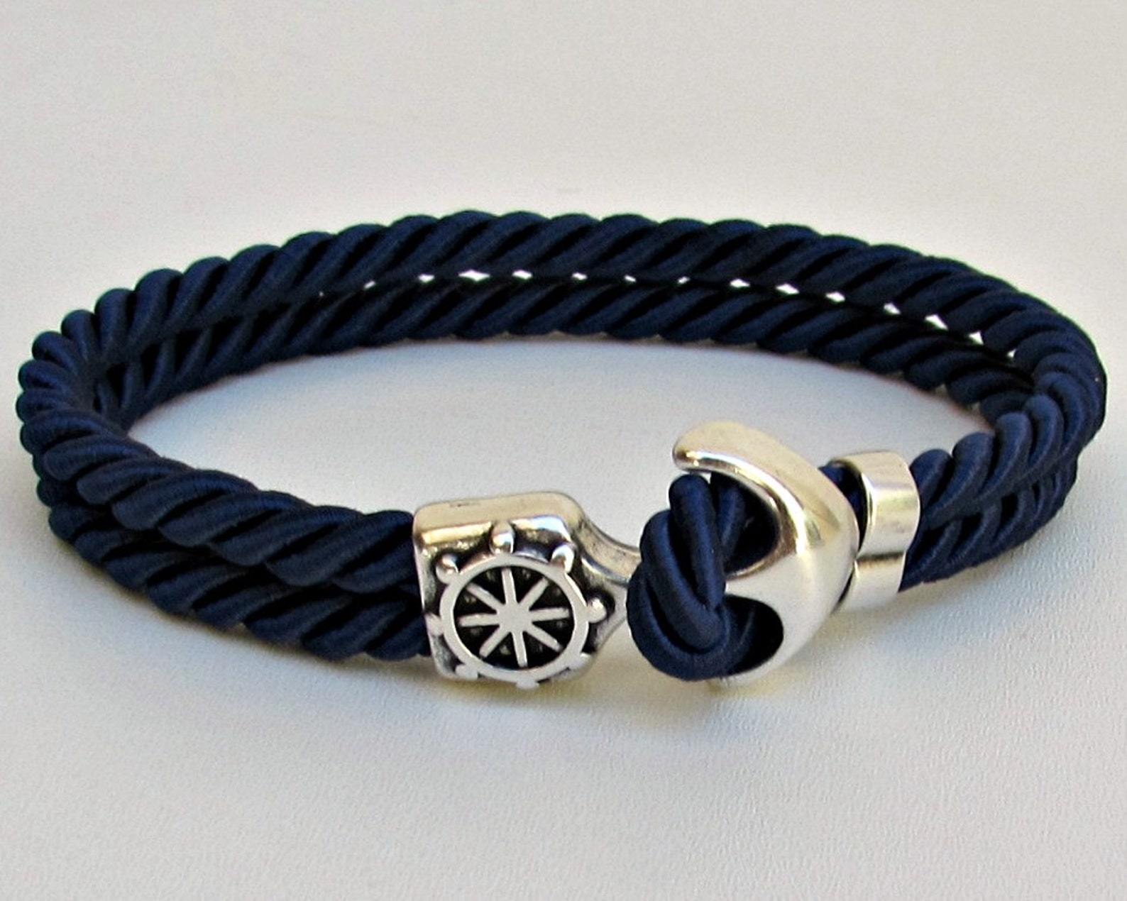 Mens Anchor Bracelet Nautical Rope Bracelet Cuff Customized - Etsy