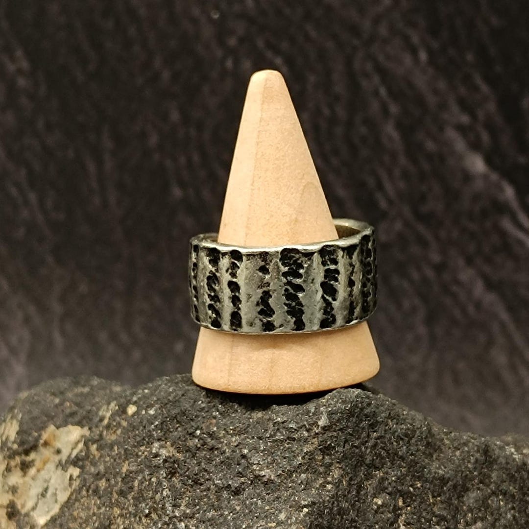 Mens Pewter Gothic Ring: Chunky Brutalist Band, Adjustable - Etsy