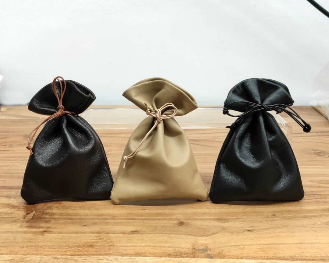 Leather Drawstring Pouch Bag: Small Jewelry Packaging - Etsy