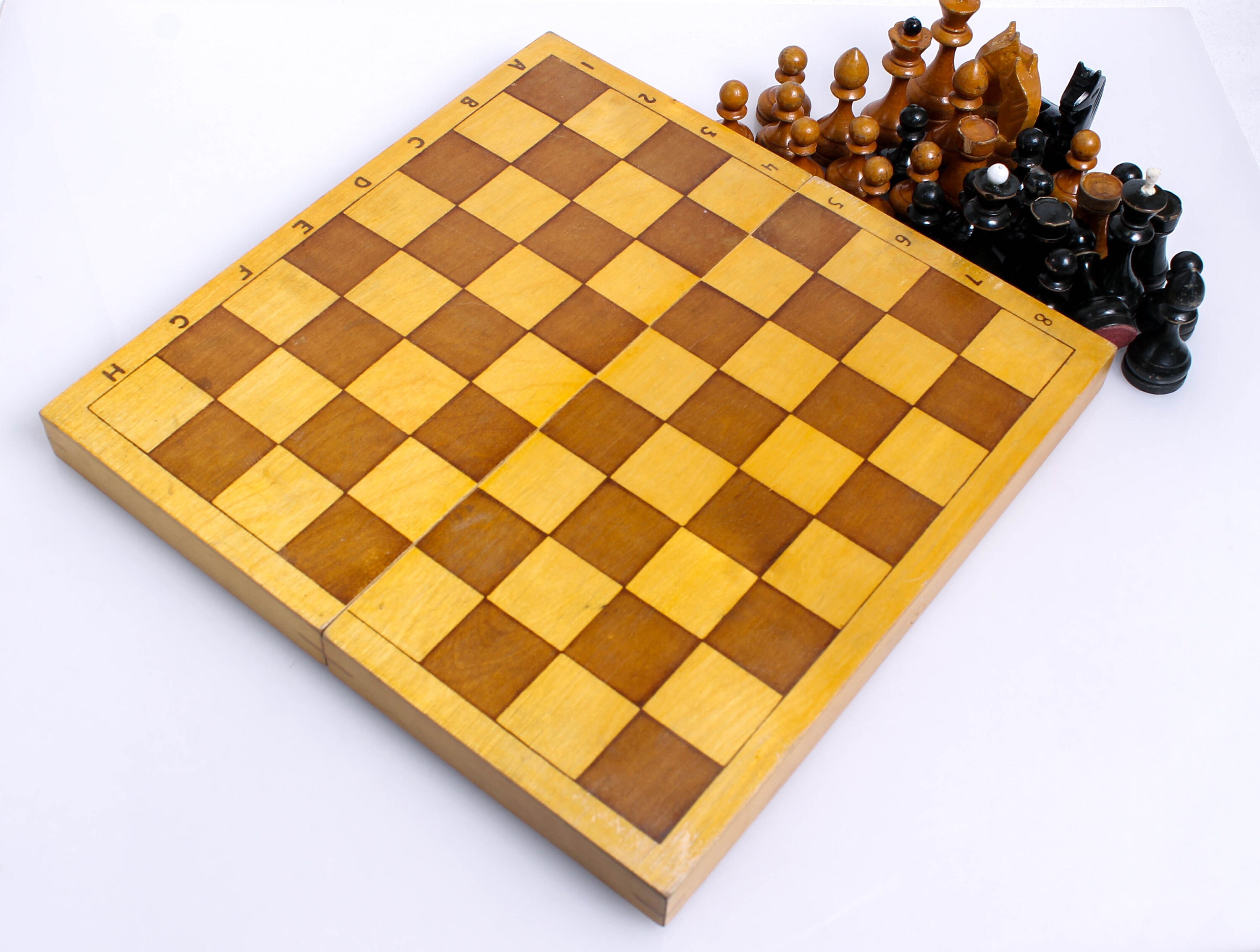 Soviet Chess Set 1960s 30 Cm Vintage USSR Wooden Soviet CHESS SET Board ...