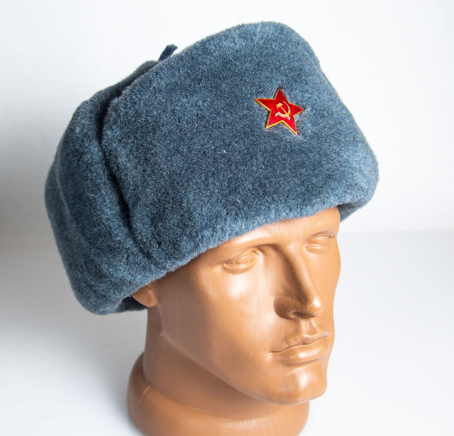 Gift for Him Soviet Military Bear Skin Hat Size 58 Ushanka L M S 1980s ...