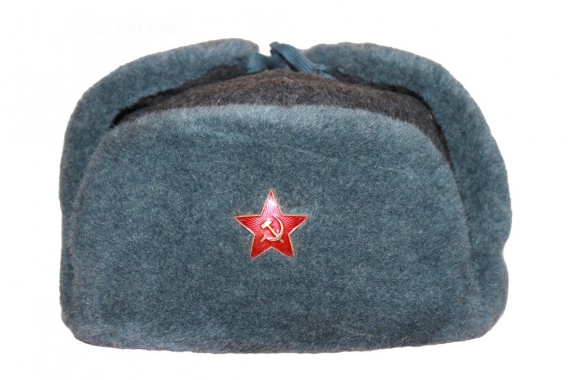 Gift for Him Soviet Military Bear Skin Hat Size 58 Ushanka L M S 1980s ...