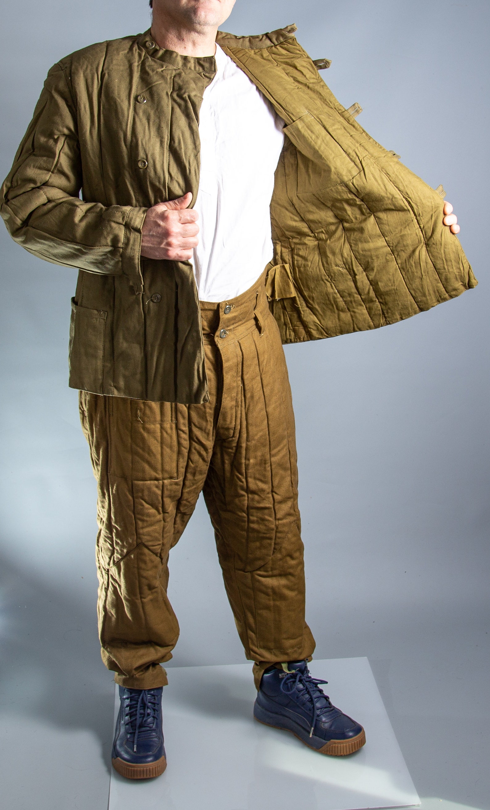 Fufaika + Pants Soviet MILITARY WW2 Winter Jacket UNIFORM Telogreika ...