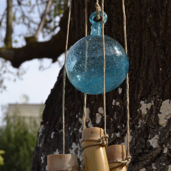Turquoise Sea Glass Wind Chimes - Etsy