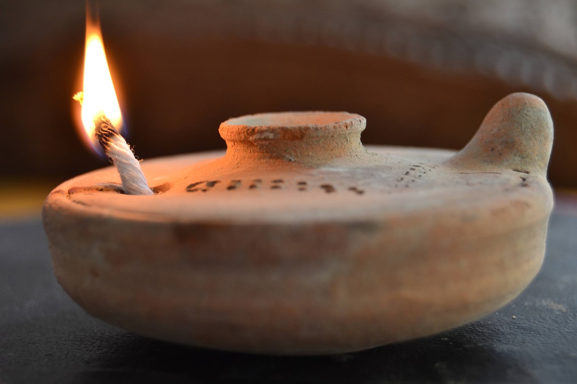 Eco Small Oil Lamp Pottery Oil Lamp Eco Wicks Collectible - Etsy