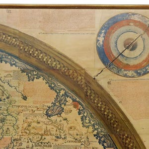 Monumental Map of the World Fra Mauro Facsimile Wood Frame - Large ...