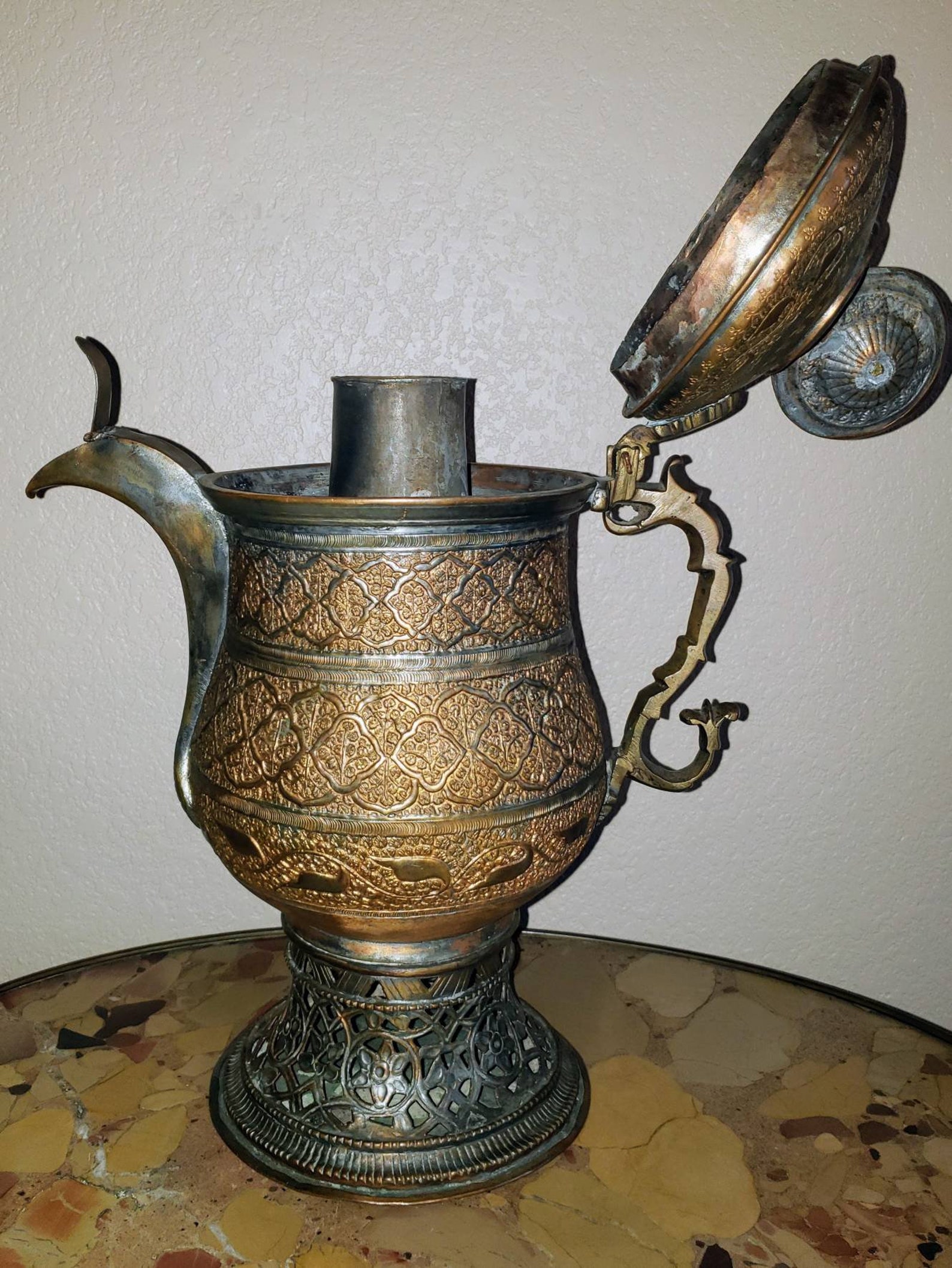 19th Century Kashmiri Copper Samovar Kettle - Beautiful Antique From ...