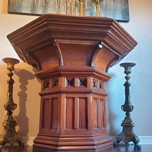 Antique Victorian Gothic Revival Church Altar Table Attrib A.W. Pugin ...