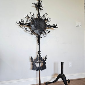 Rare Medieval European Castle Gothic Sculptural Forged Iron Heraldic ...