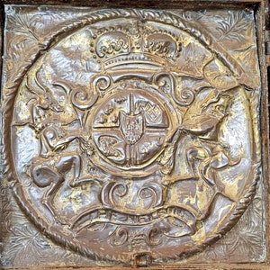 Rare Medieval European Castle Gothic Sculptural Forged Iron Heraldic ...