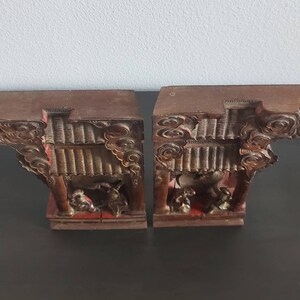 Rare Set of Two Qing Dynasty Chinese Architectural Temple Element ...