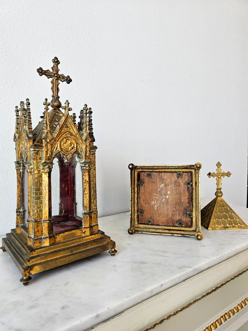 Antique Religious French Gothic Revival Gilt Bronze Cathedral Church ...