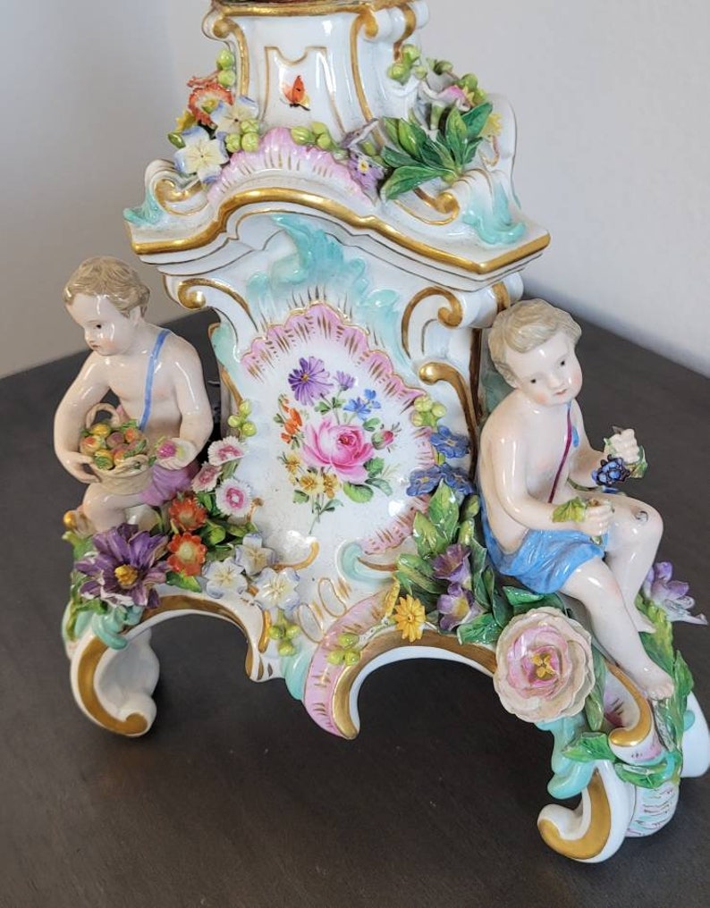 Antique Meissen Rococo Porcelain Figural Putti Flower - Etsy