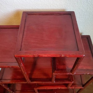 Pair of Antique Chinese Carved Rosewood Hongmu Bamboo Tiered Etagere ...